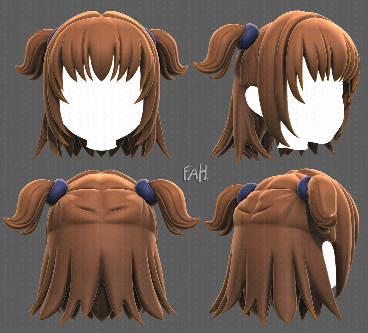 Base Hair for girl V07 3D model - TurboSquid 1924713