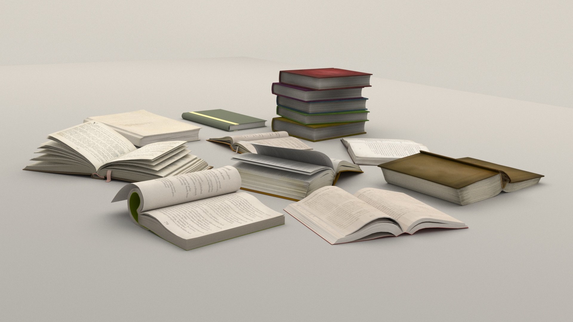 3D Model Books Open Texts - TurboSquid 1477910