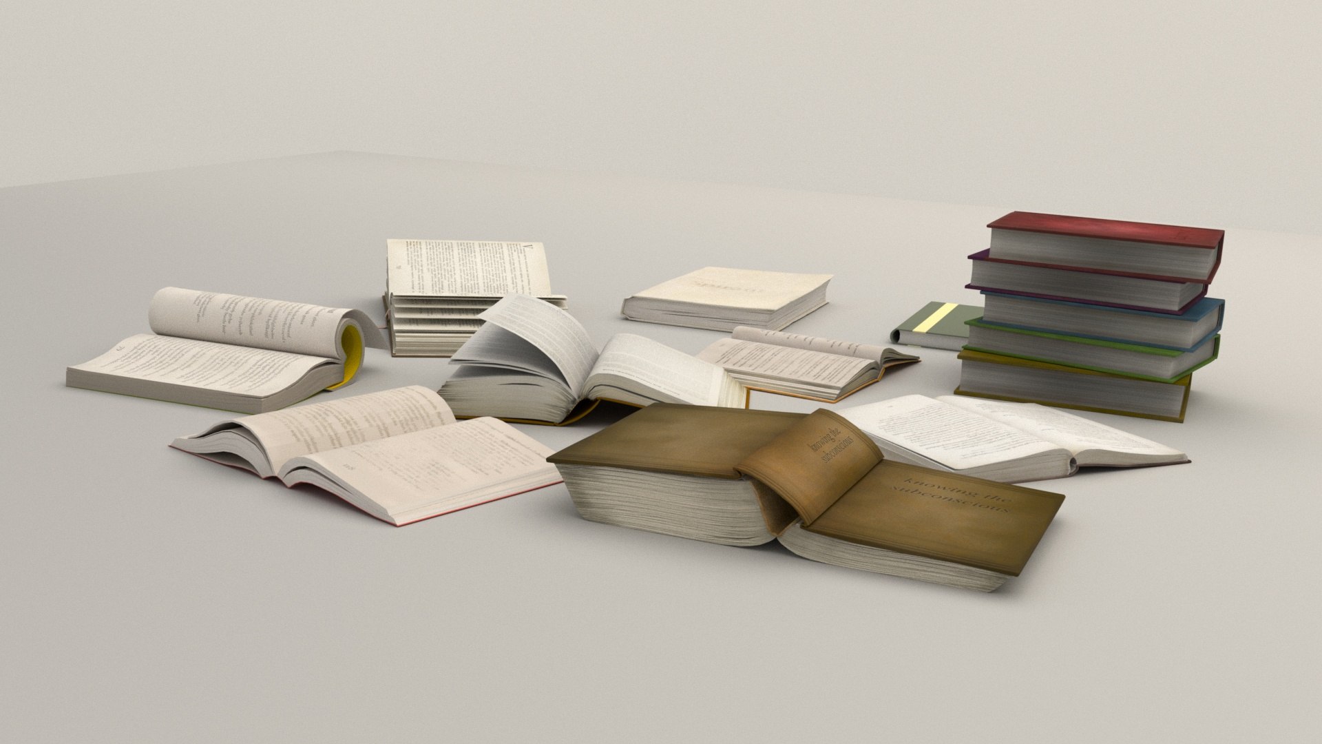 3D Model Books Open Texts - TurboSquid 1477910