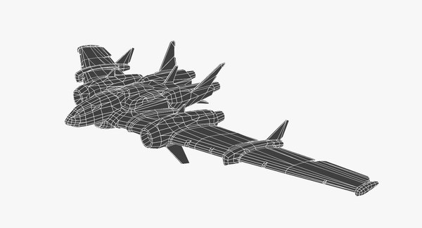 flying wing fictional aircraft 3d model