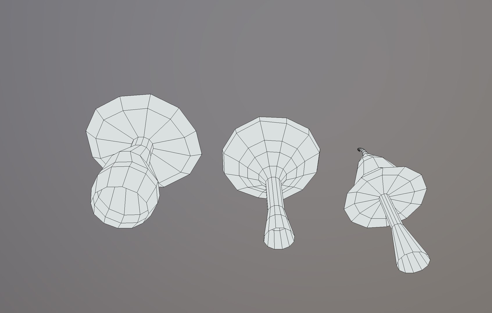 3D Stylized Fantasy Set Of Magic Cartoon Mushrooms Lowpoly PBR Low-poly ...