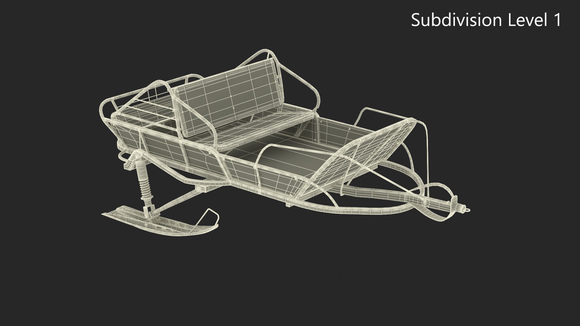 3D Snowmobile Pull Behind Sled - TurboSquid 2274419