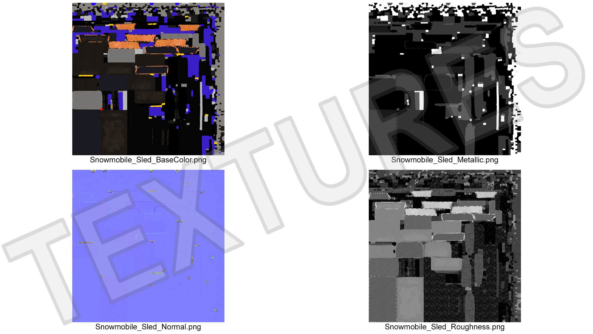 3D Snowmobile Pull Behind Sled - TurboSquid 2274419