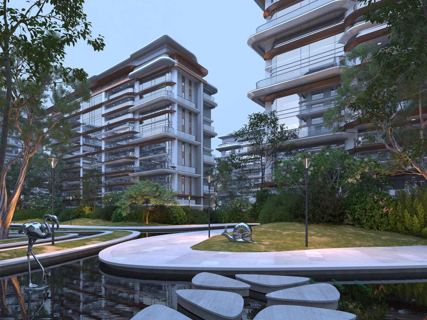 주거 지역 주거용 건물의 수경 조각 3D 모델 - TurboSquid 1731729