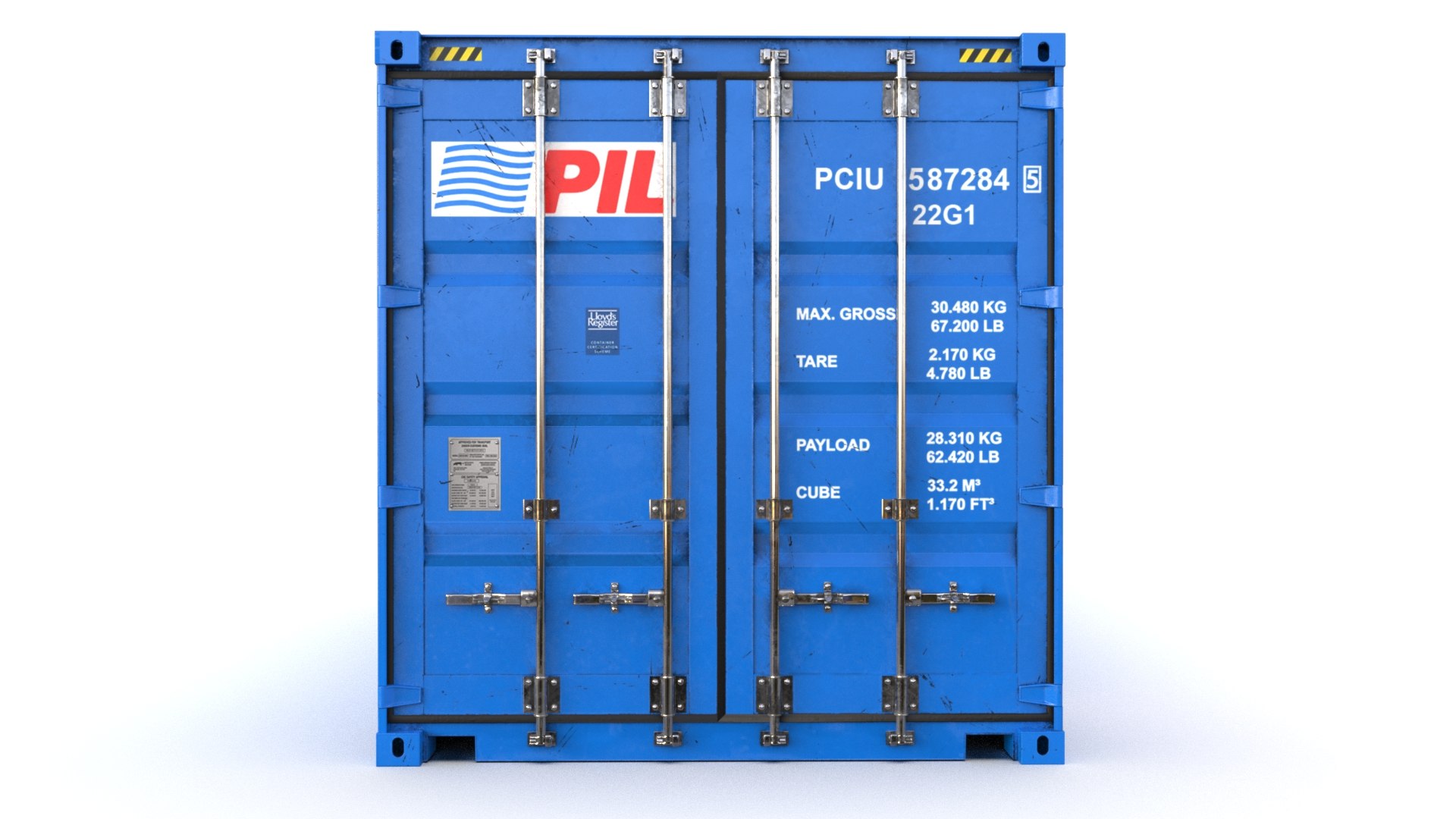 20 Ft PIL Standard Shipping Container 3D Model - TurboSquid 2011953
