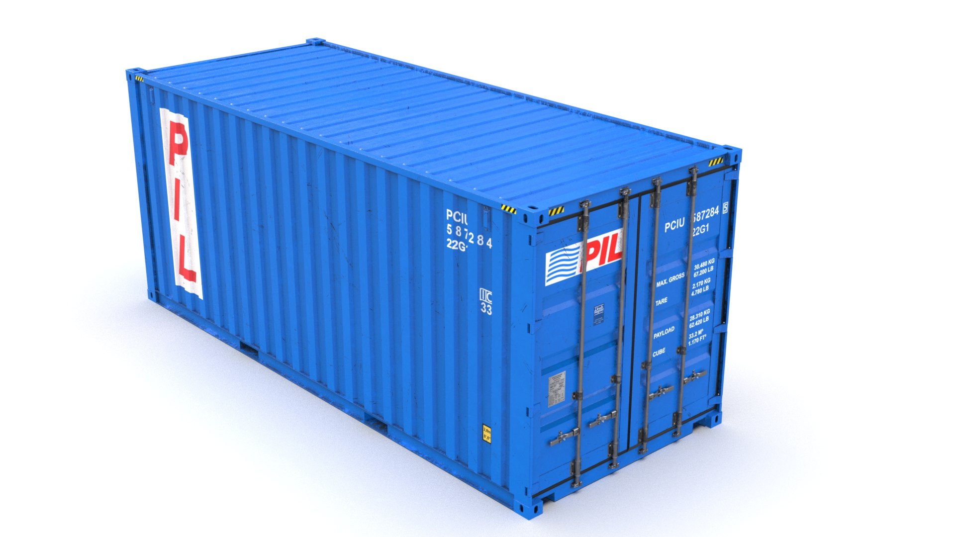 20 Ft PIL Standard Shipping Container 3D Model - TurboSquid 2011953