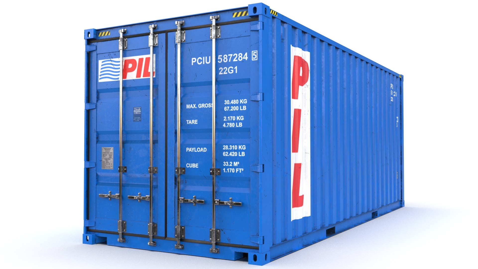 20 Ft PIL Standard Shipping Container 3D Model - TurboSquid 2011953