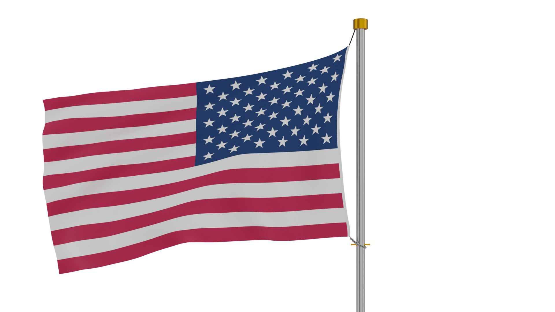 3D Pole Flag USA Model - TurboSquid 2214482