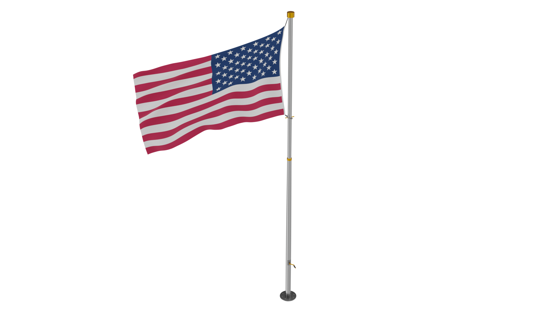 3D Pole Flag USA Model - TurboSquid 2214482