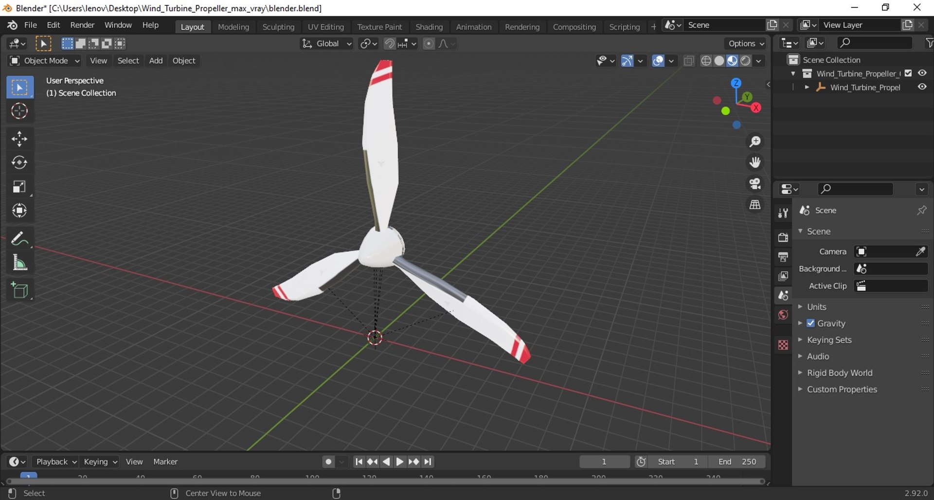 3D Model Wind Turbine Propeller - TurboSquid 2220556