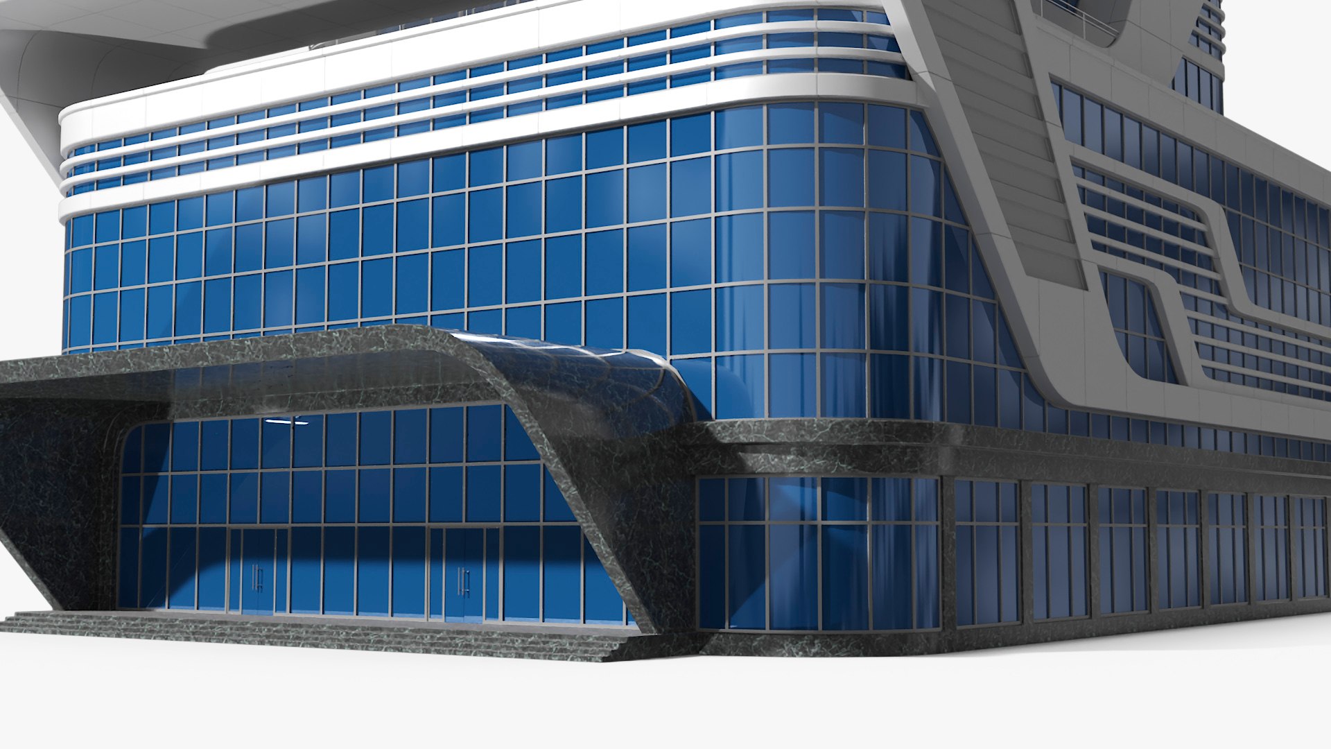Futuristic Commercial Building 3D - TurboSquid 2330158