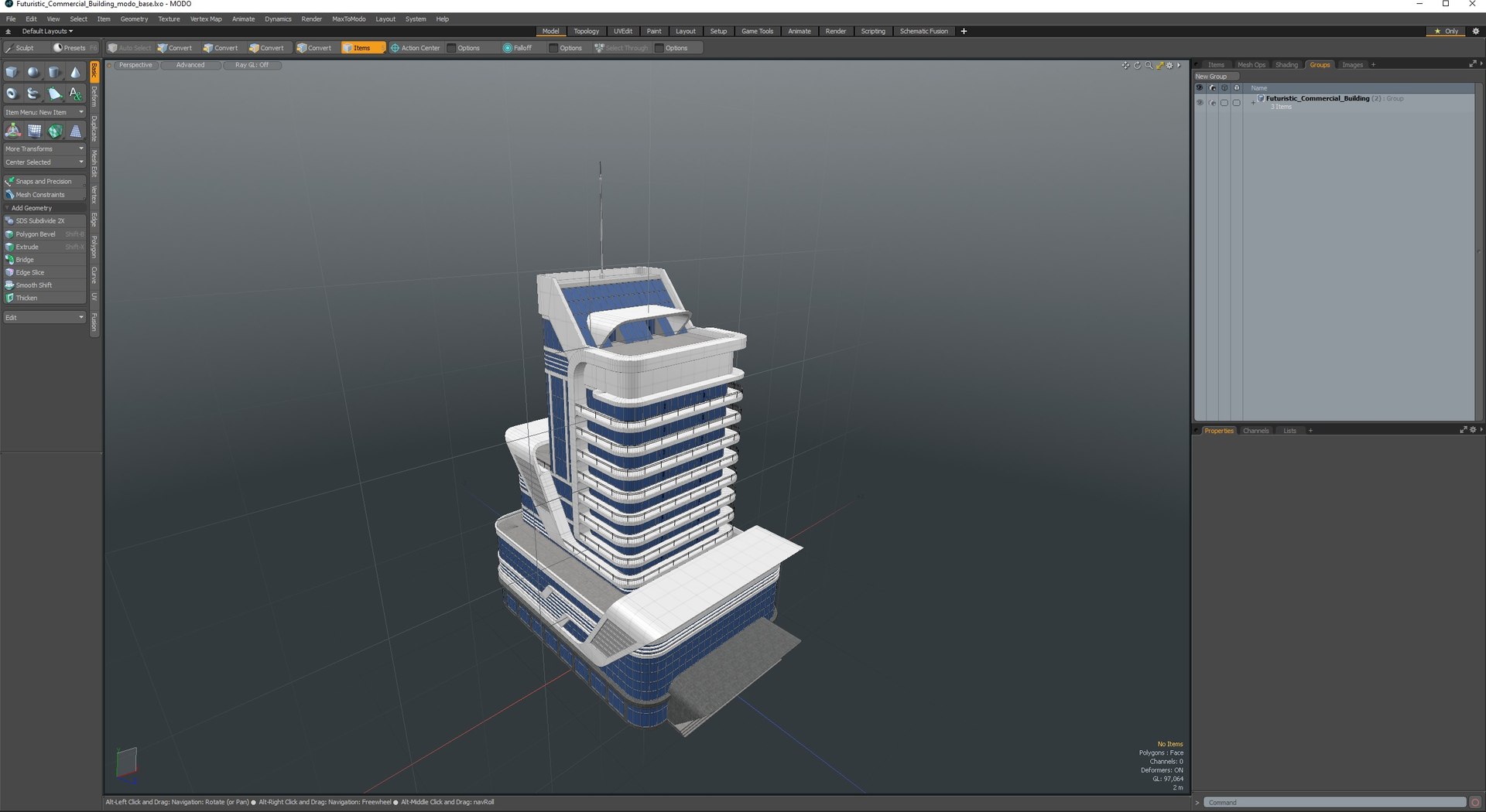 Futuristic Commercial Building 3D - TurboSquid 2330158