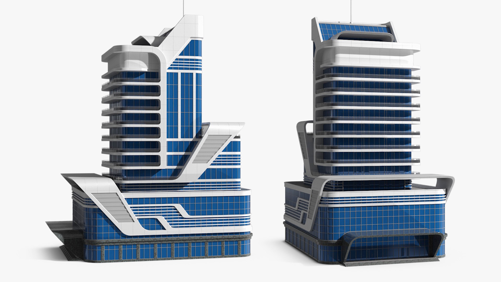 Futuristic Commercial Building 3D - TurboSquid 2330158
