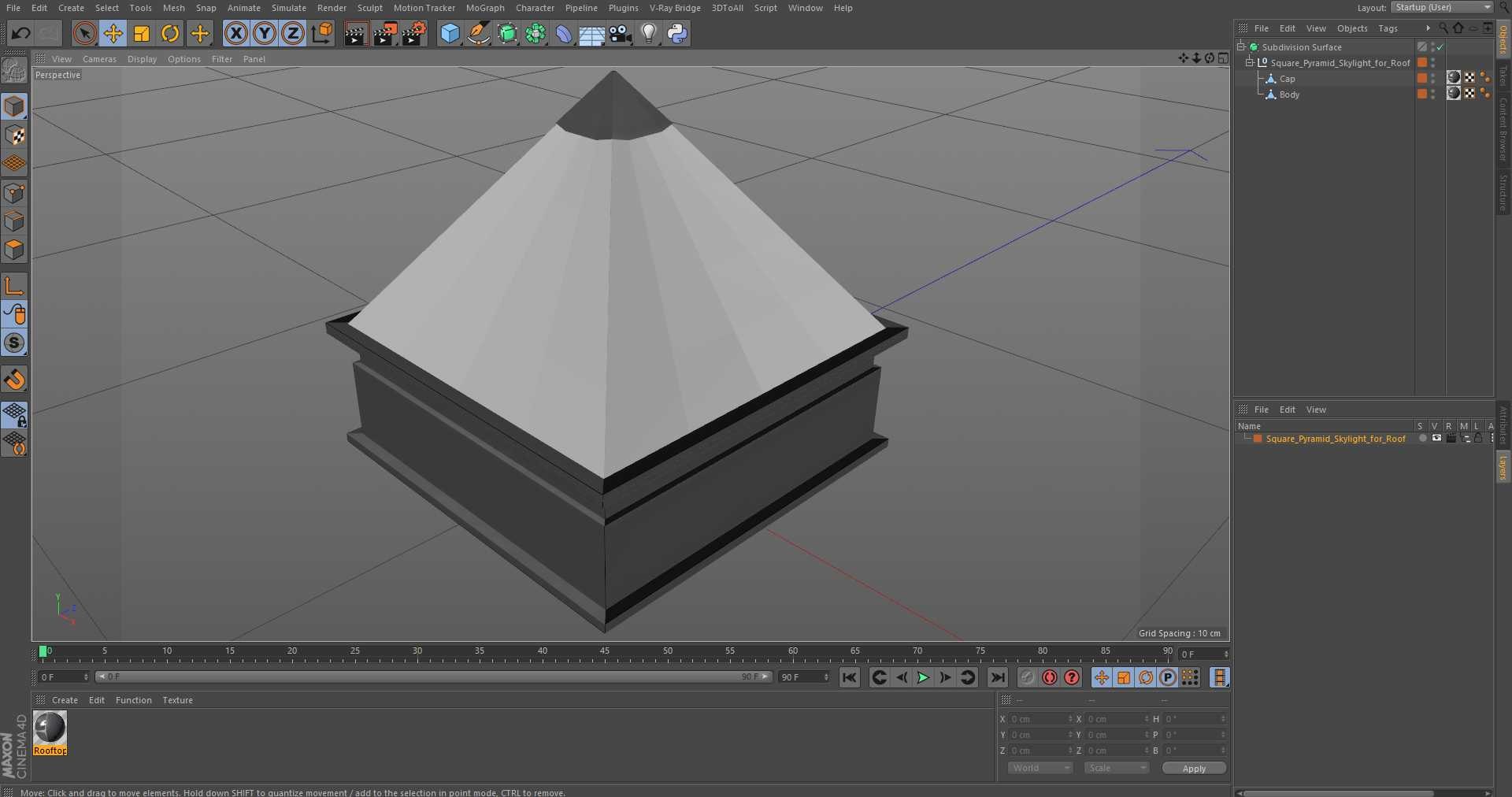 Square Pyramid Skylight For Roof 3D - TurboSquid 2194768