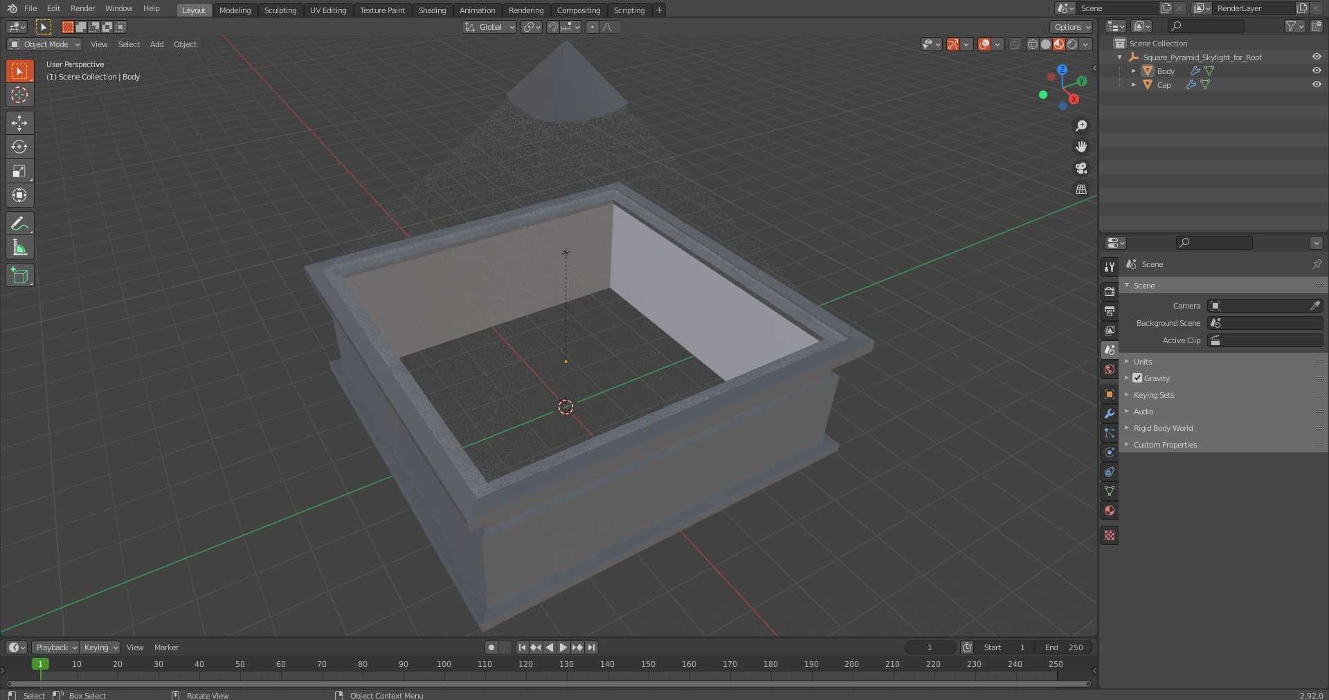 Square Pyramid Skylight For Roof 3D - TurboSquid 2194768
