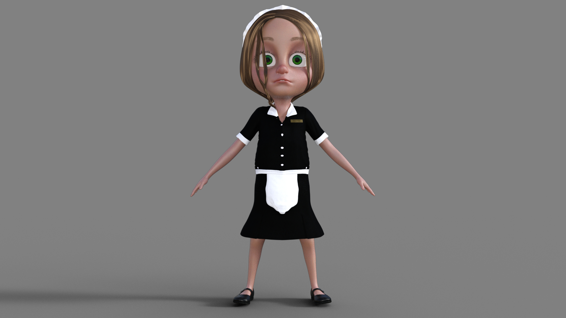 3d Cartoon Maid Girl 3d Model Turbosquid 1916436