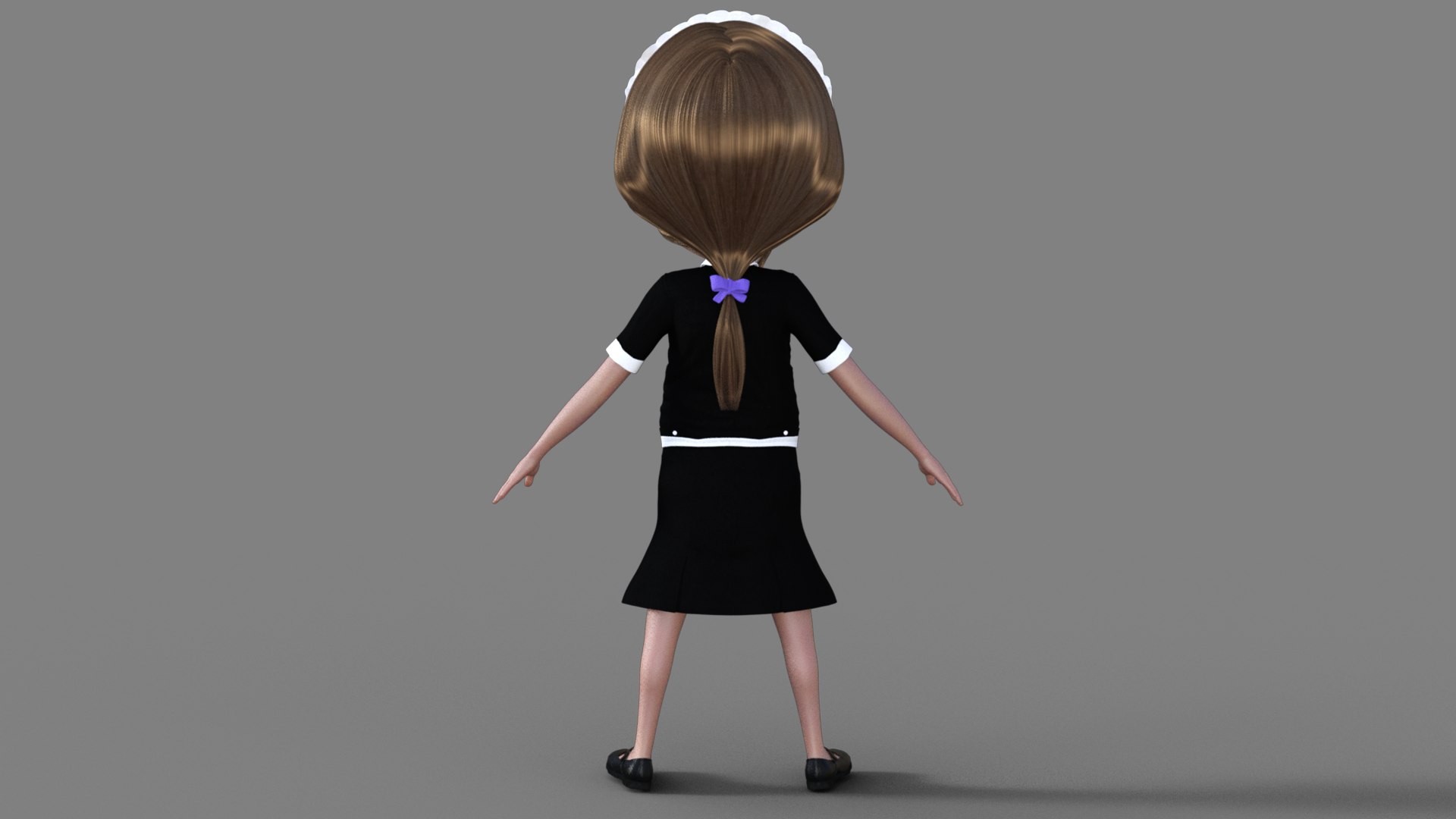 3d Cartoon Maid Girl 3d Model Turbosquid 1916436
