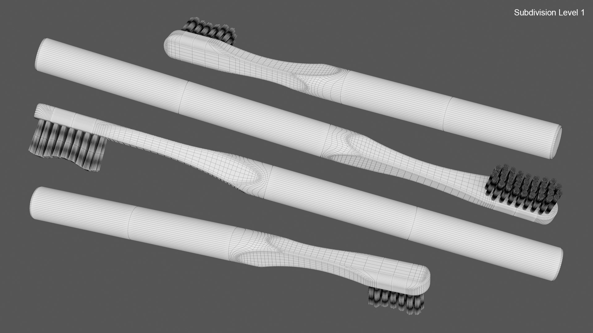 3D Bamboo Toothbrushes 02 - TurboSquid 1867739