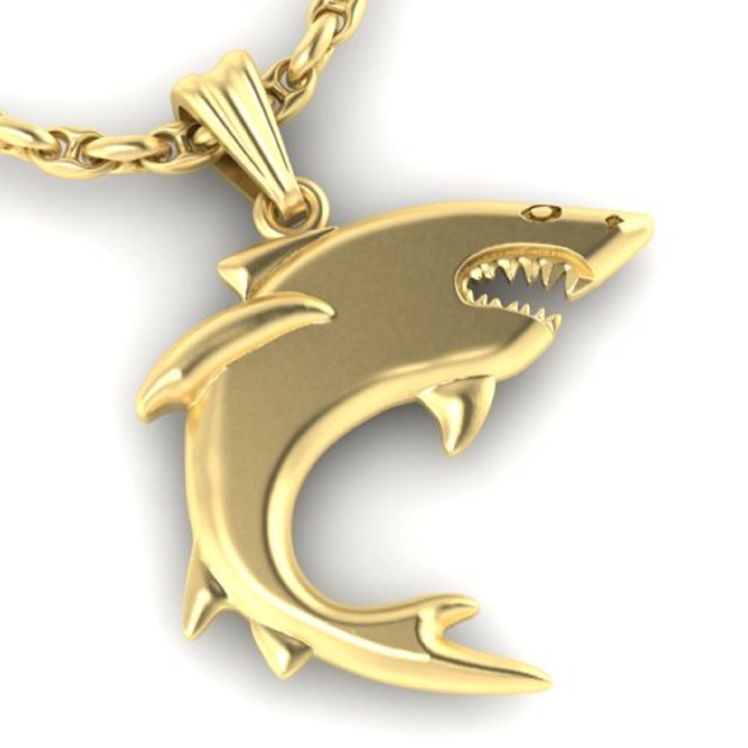 3D Pendant Shark With Chain - TurboSquid 1968257