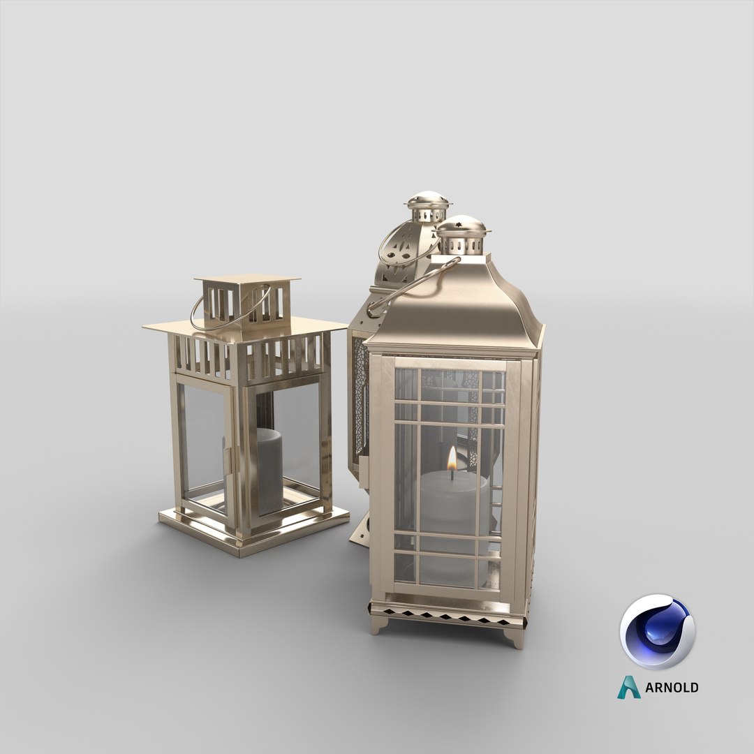 Candle Lantern Golden 3D Model - TurboSquid 1972984