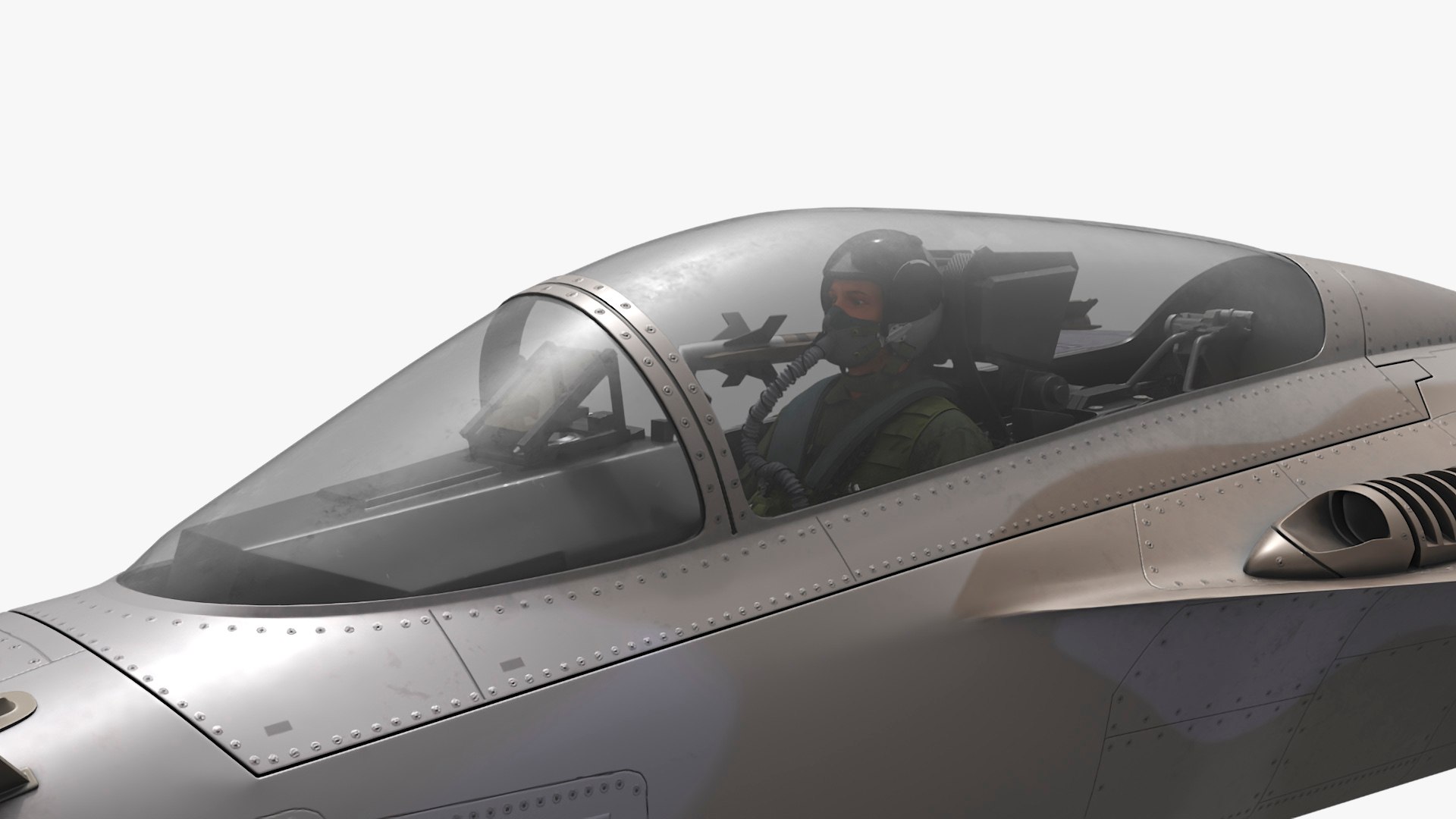 Combat Interceptor Fighter Jet With Pilot Flying 3D Model - TurboSquid ...