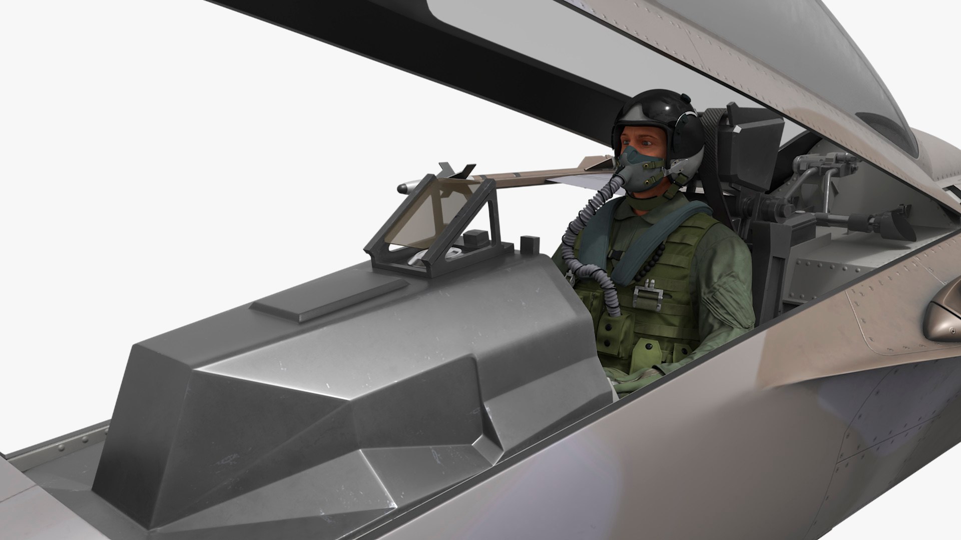 Combat Interceptor Fighter Jet With Pilot Flying 3D Model - TurboSquid ...