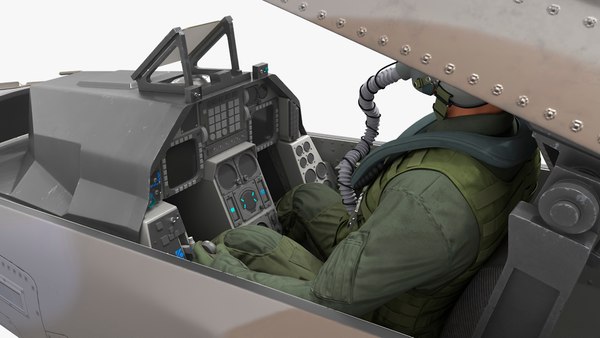 modelo 3d Avión de combate interceptor con piloto al mando - TurboSquid ...