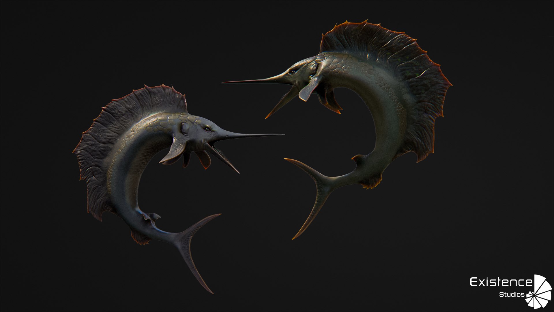 Marlin Low Poly Model Underwater Creatures Ocean Monster Fish Model Low ...