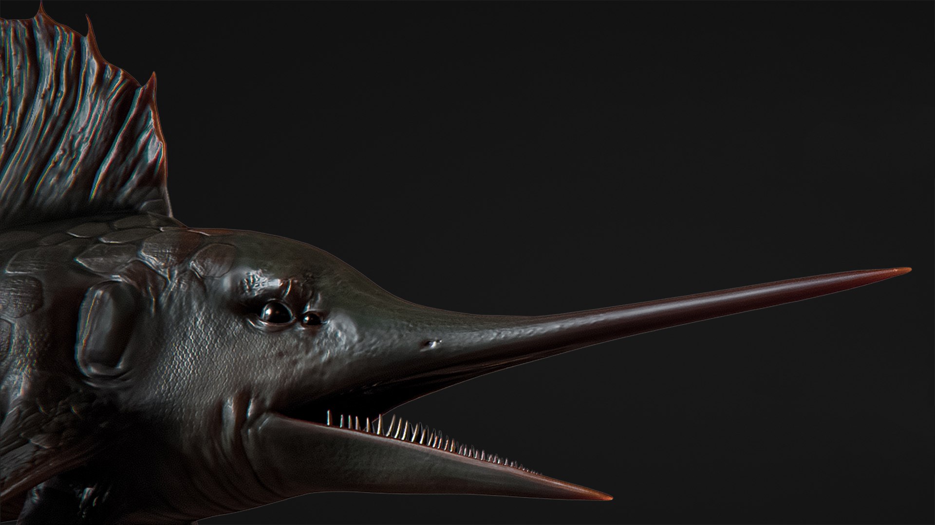 Marlin Low Poly Model Underwater Creatures Ocean Monster Fish Model Low ...
