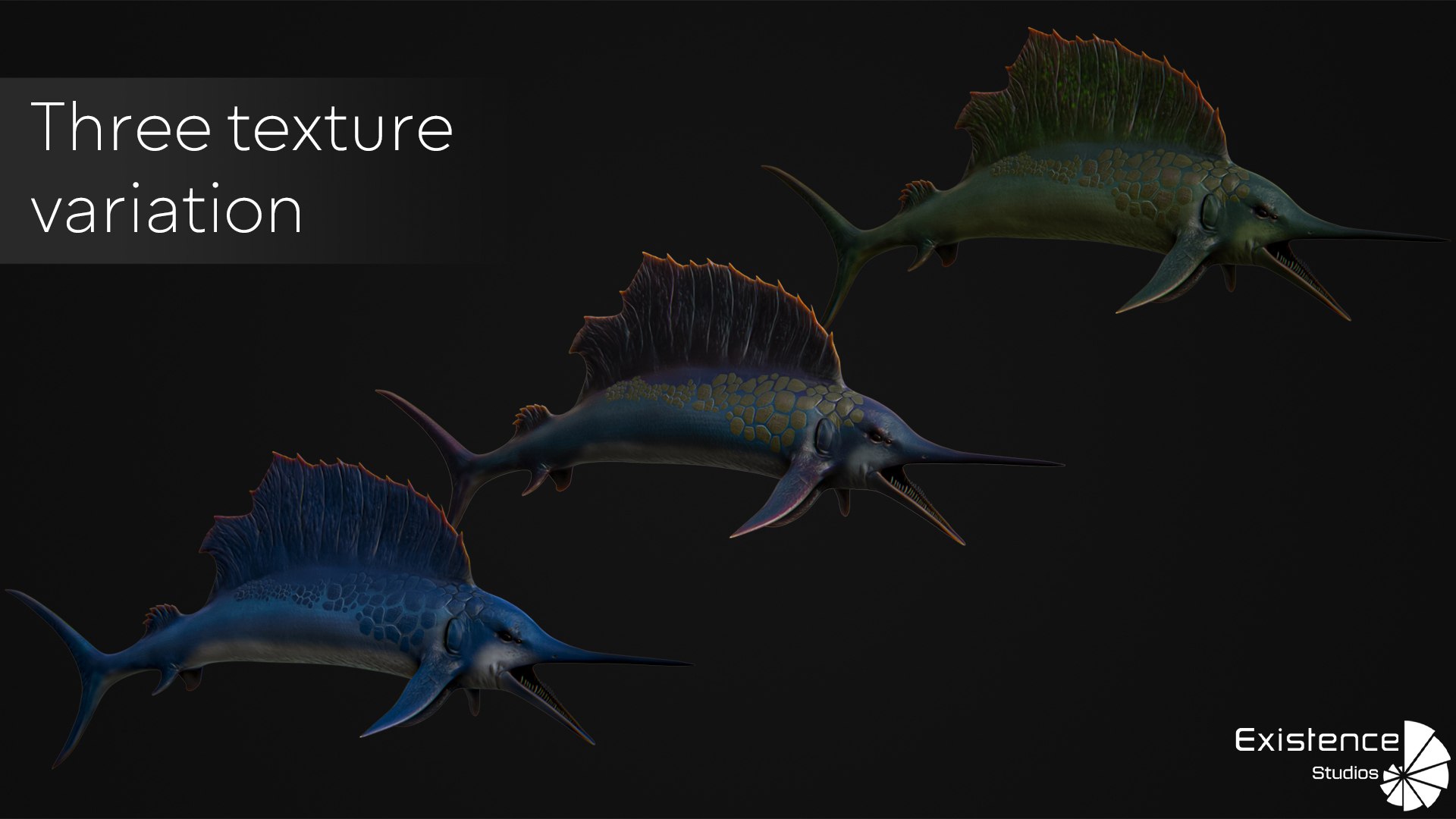 Marlin Low Poly Model Underwater Creatures Ocean Monster Fish Model Low ...