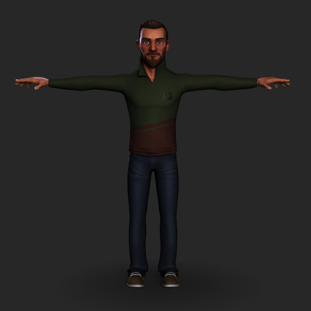 3d Heroic Cartoon Character Man