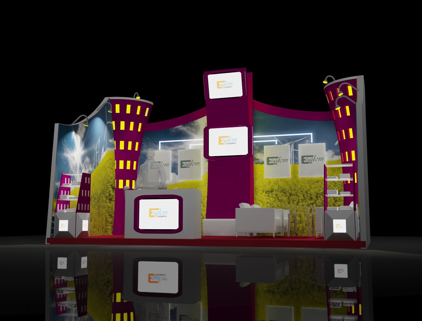 Exhibition Booth 3x6 3D Model - TurboSquid 1430690