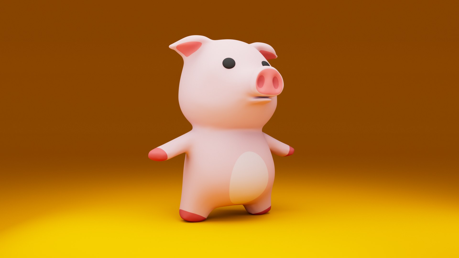 Adorable Stylized Cartoon Pig 3D Model Oink Your Way To Fun 3D Model 3D ...