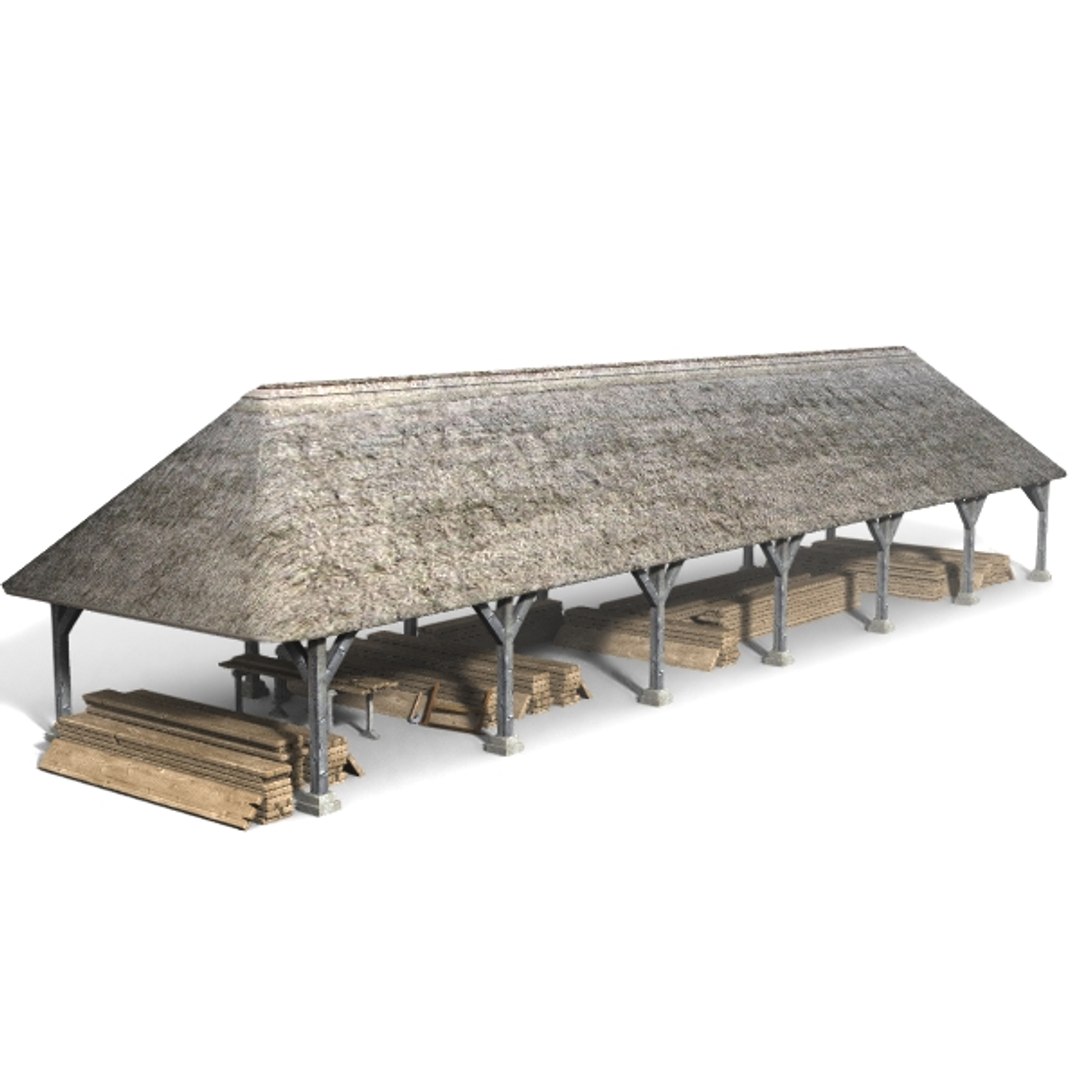 Wood Drying Shed 3d Model