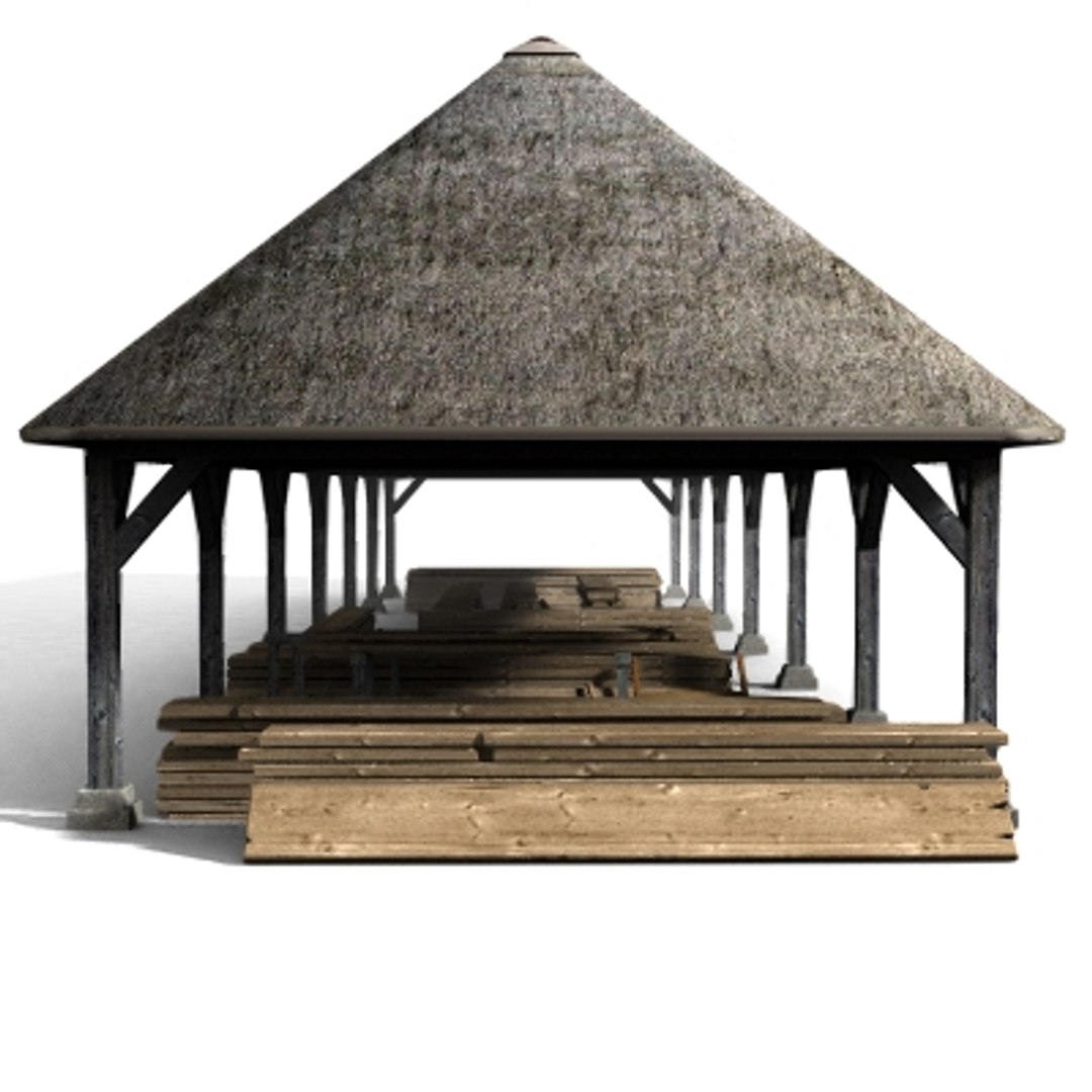 Wood Drying Shed 3d Model