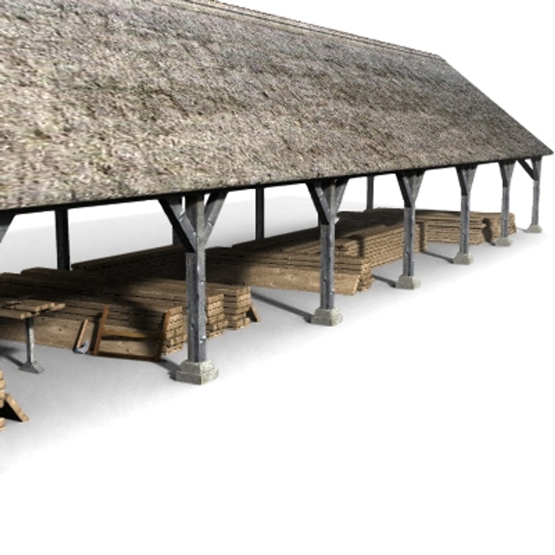 Wood Drying Shed 3d Model