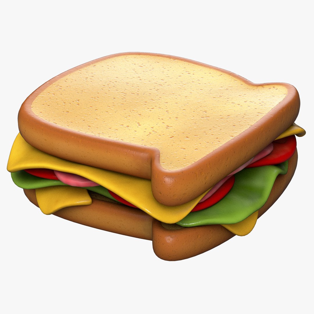 3D Cartoon Sandwich - TurboSquid 2053292