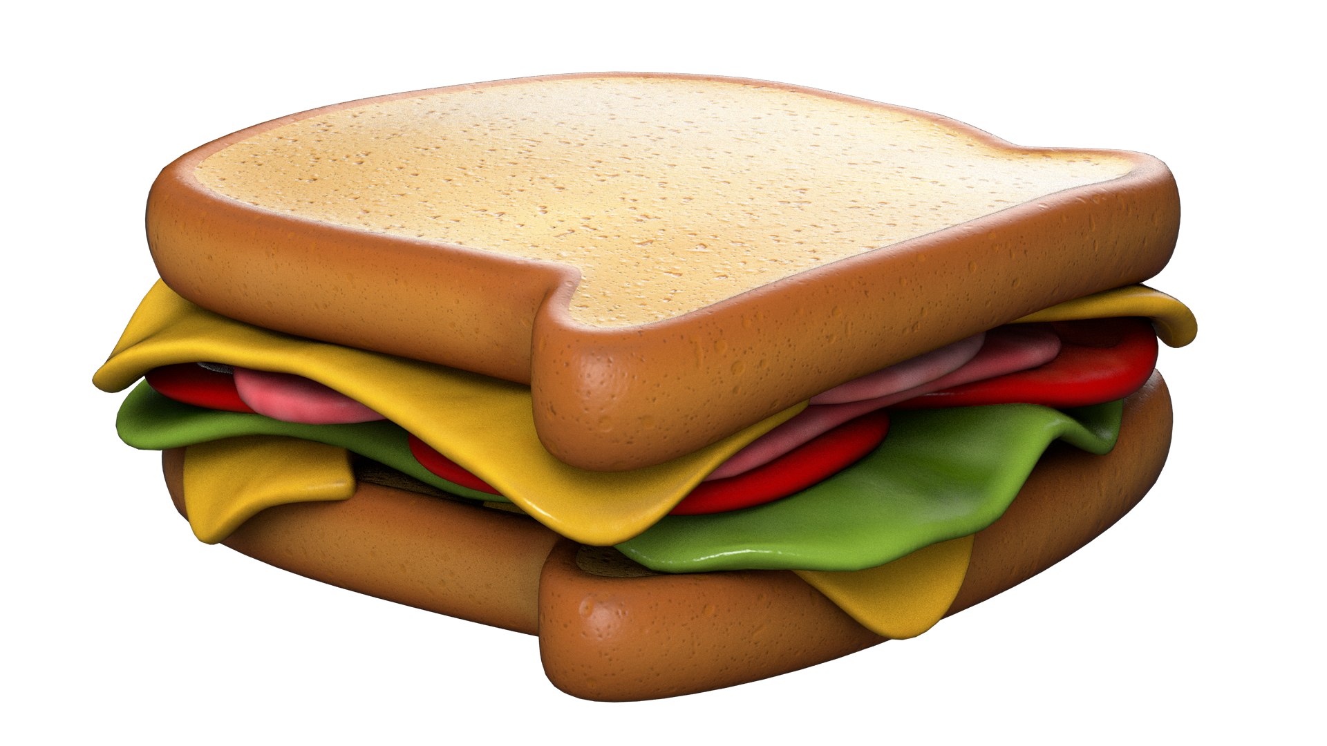 3D Cartoon Sandwich - TurboSquid 2053292