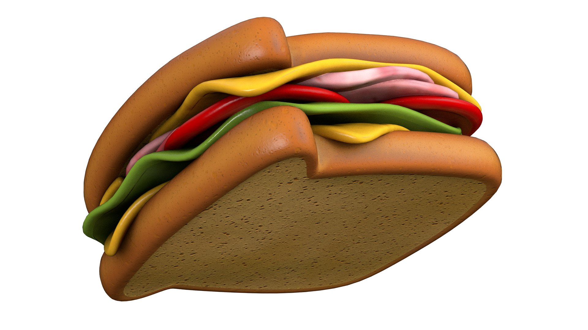 3D Cartoon Sandwich - TurboSquid 2053292