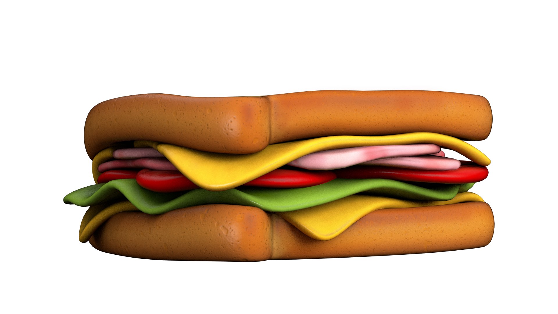 3D Cartoon Sandwich - TurboSquid 2053292