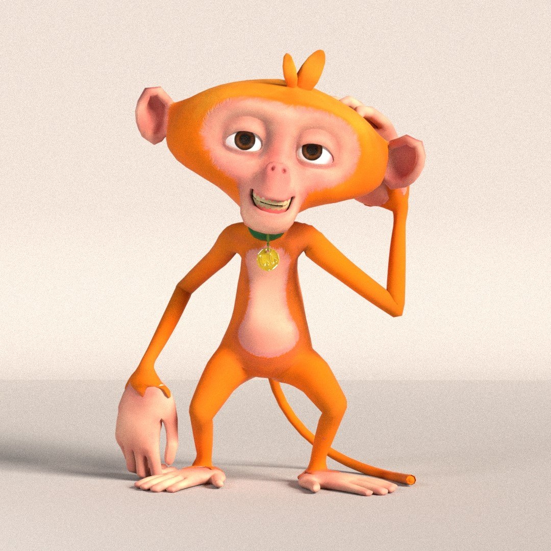 Hi-poly Stylized Cartoon Monkey Character 3D Model - TurboSquid 1473841