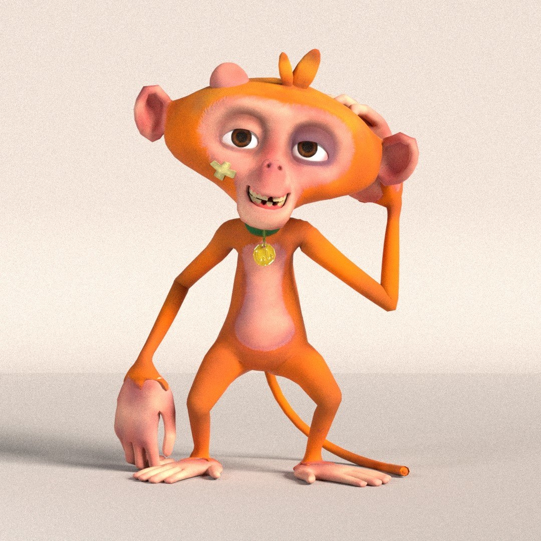 Hi-poly Stylized Cartoon Monkey Character 3D Model - TurboSquid 1473841