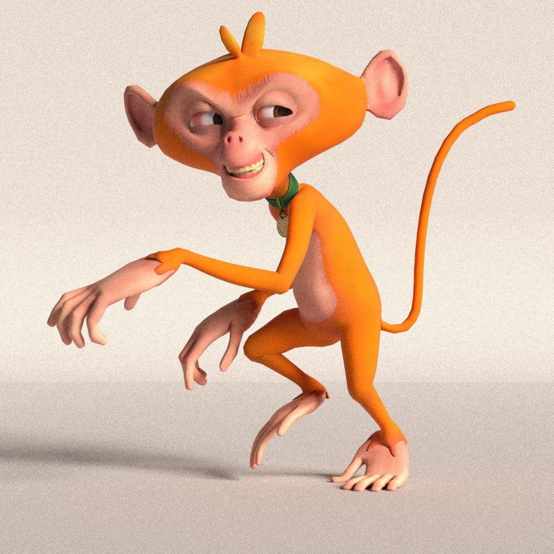 Hi-poly Stylized Cartoon Monkey Character 3D Model - TurboSquid 1473841