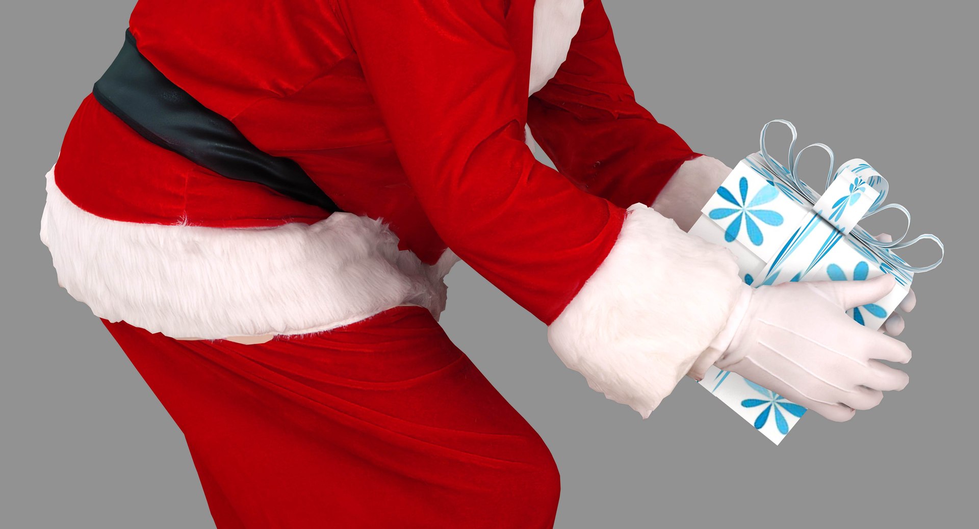 santa gift people human 3d model