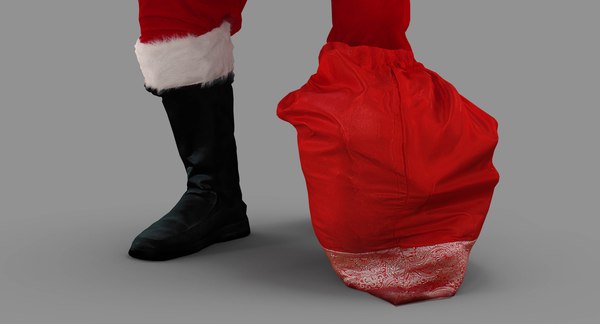 santa gift people human 3d model