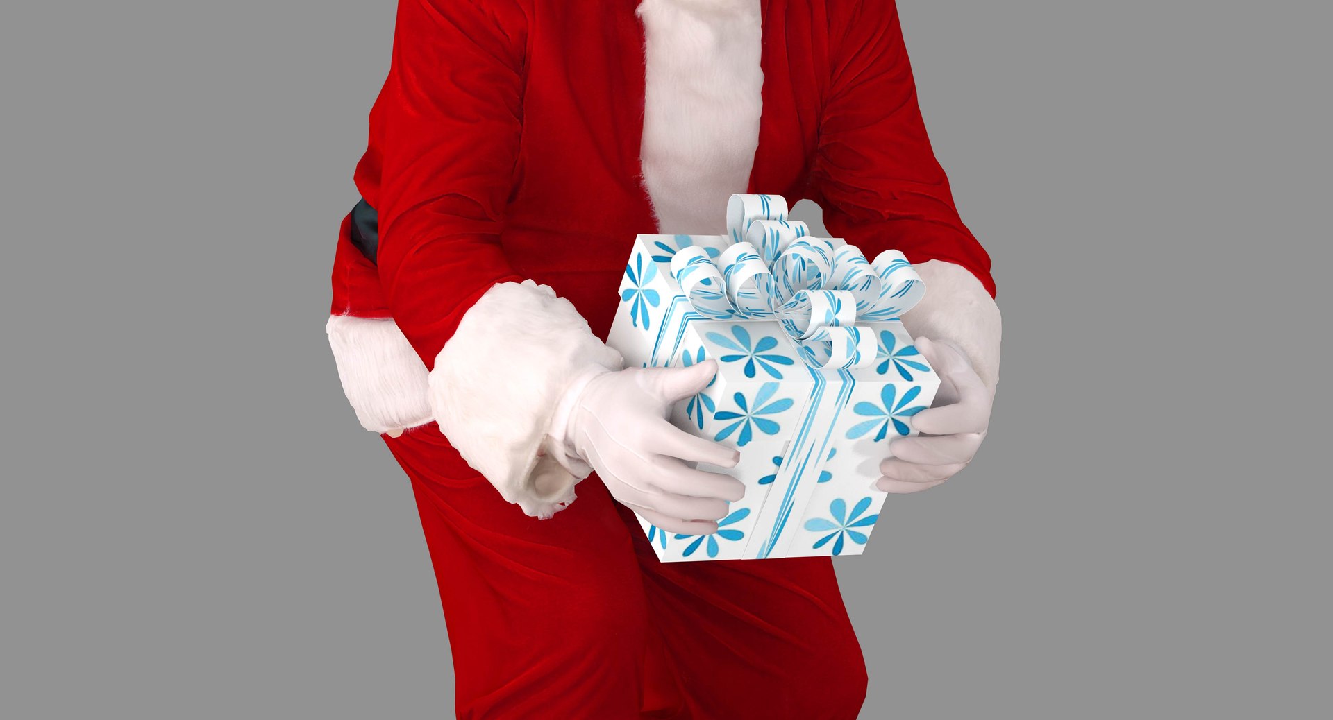 santa gift people human 3d model