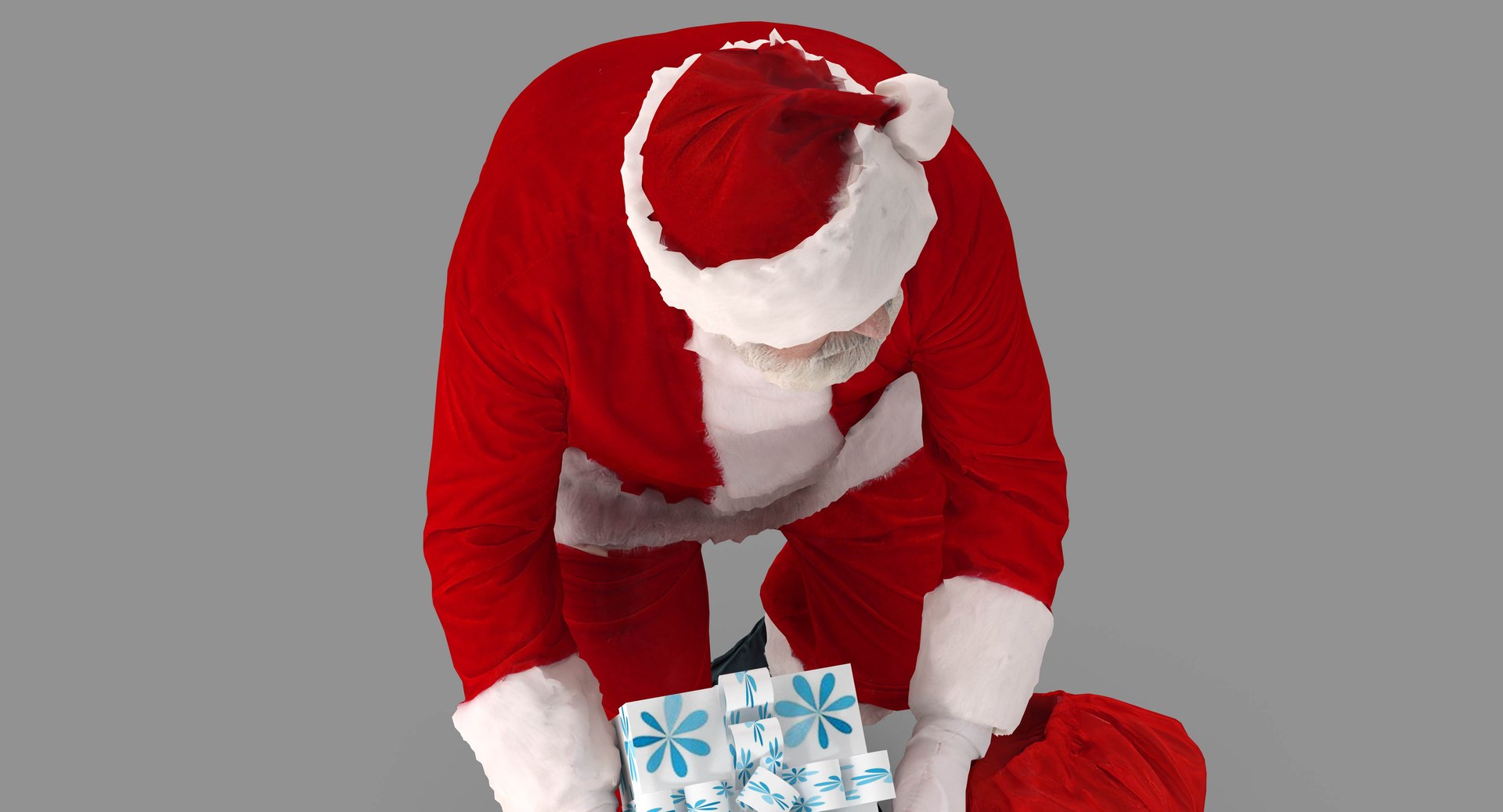 santa gift people human 3d model
