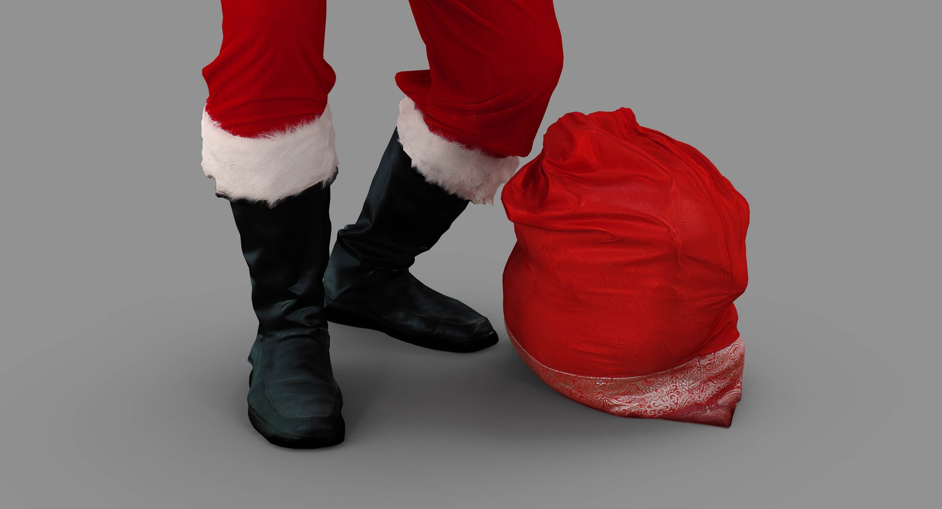 santa gift people human 3d model