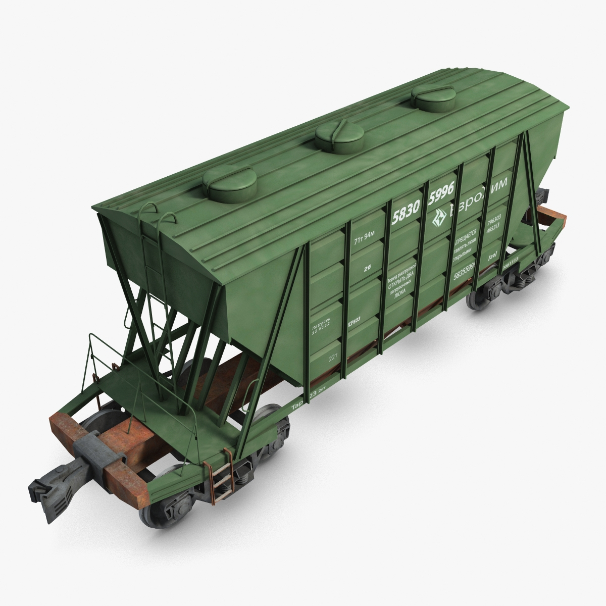 3d hopper wagon model