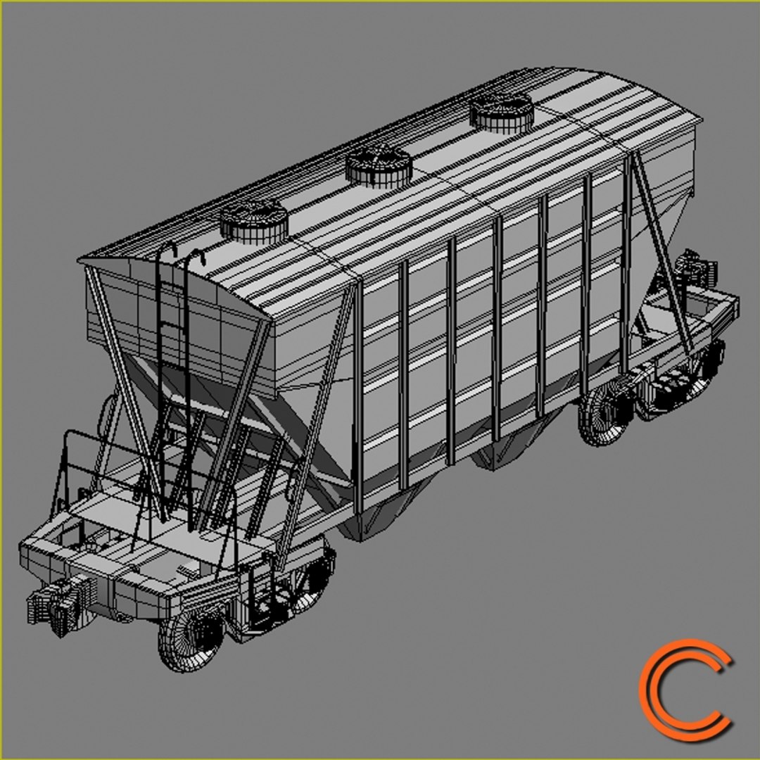 3d Hopper Wagon Model